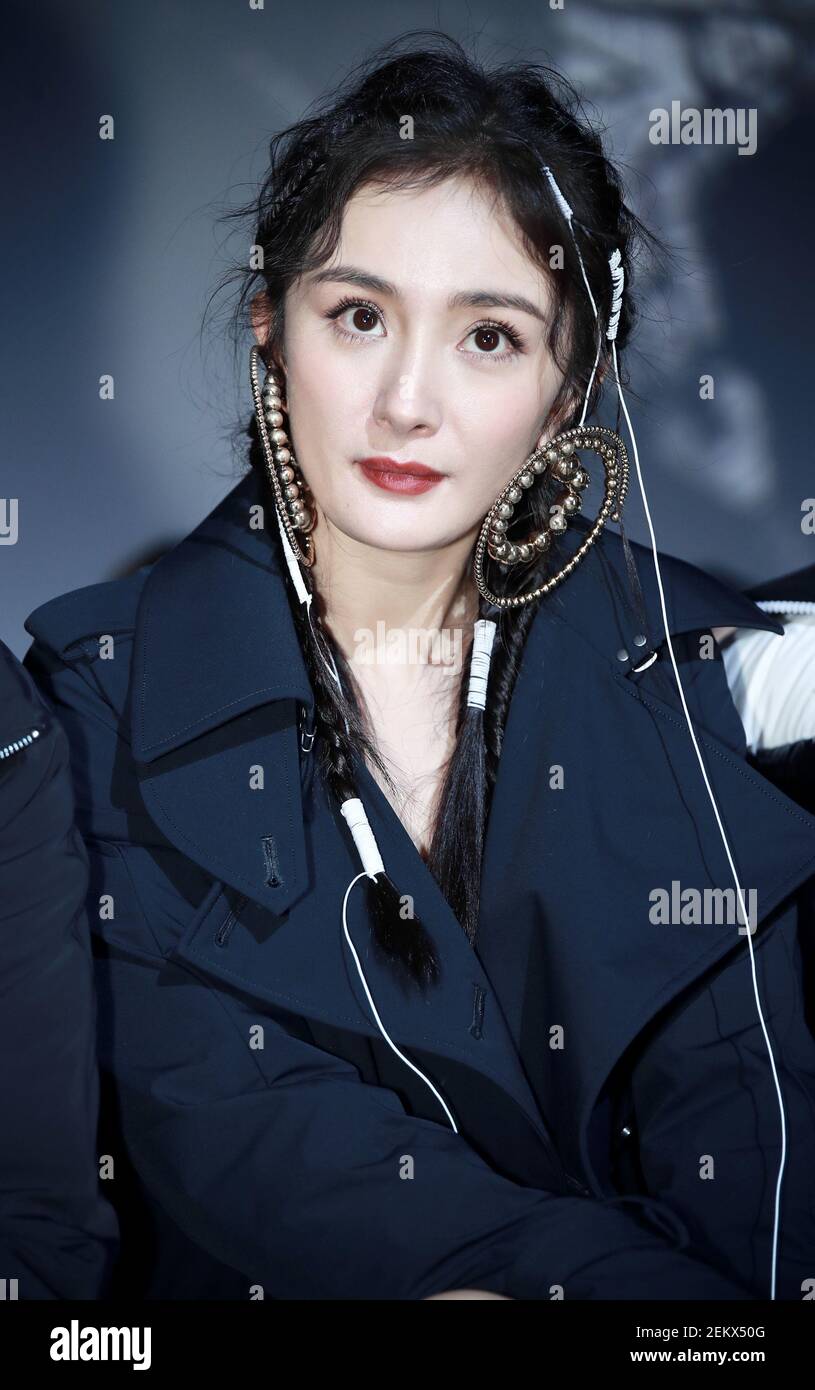 Chinese actress and singer Yang Mi stands for Chinese clothing company ...