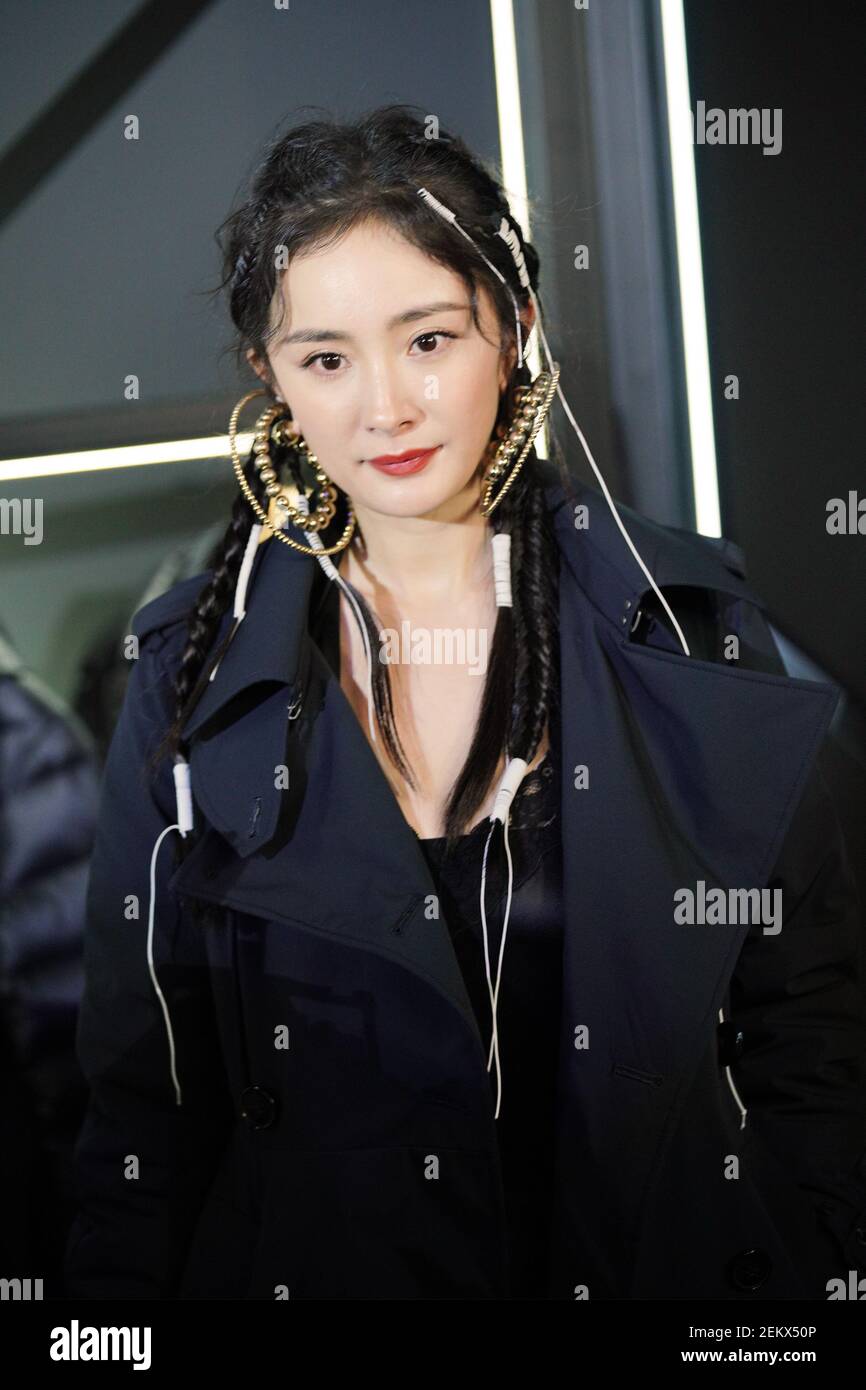 Chinese actress and singer Yang Mi stands for Chinese clothing company ...