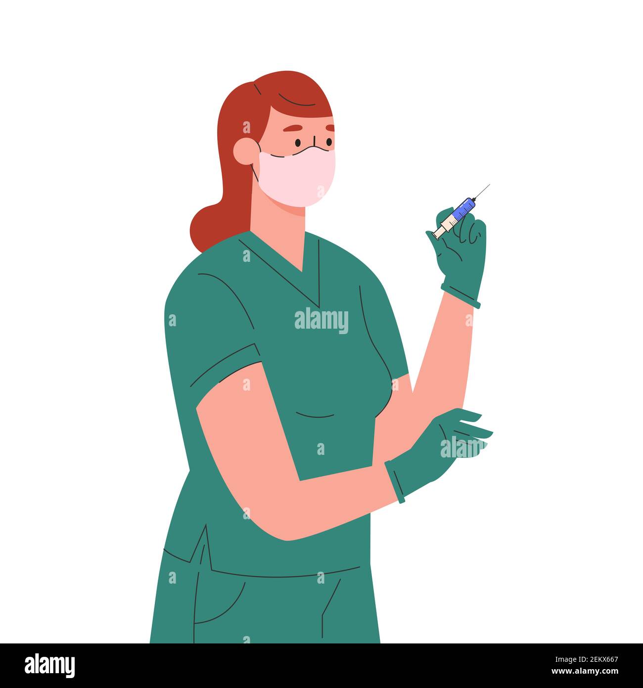 Female professional in mask Stock Vector Images - Alamy