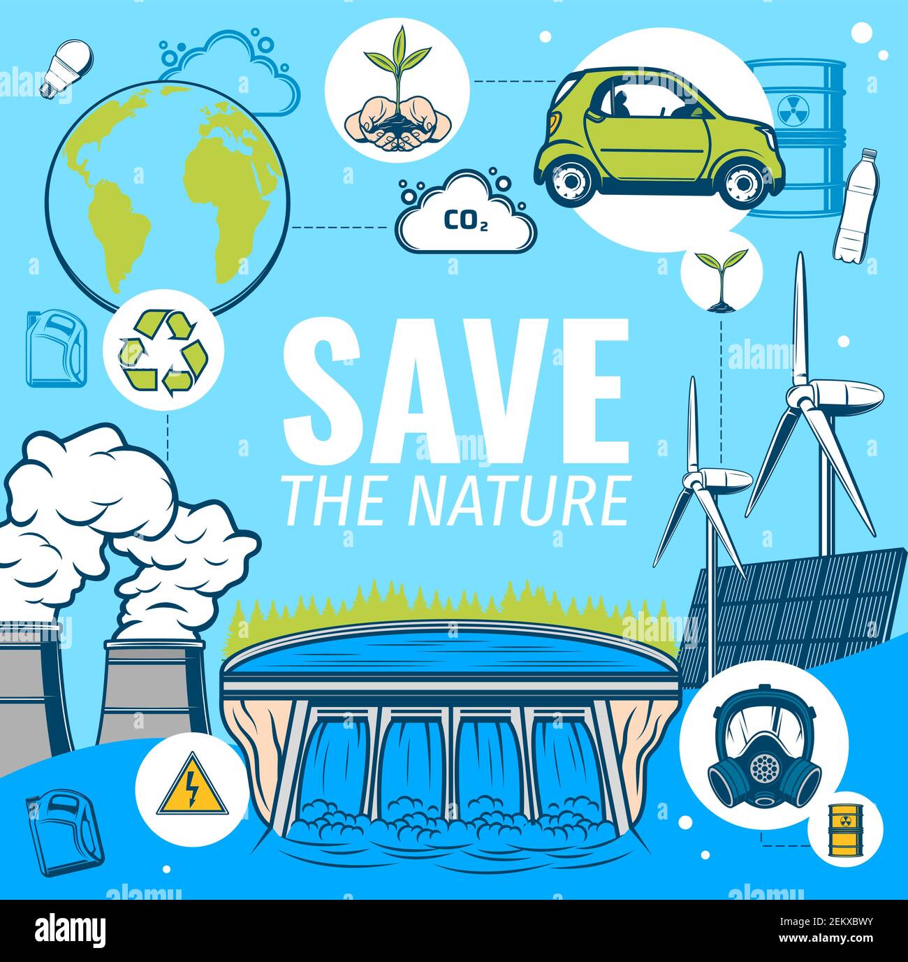 Save planet earth, nature conservation and environment protection and ...