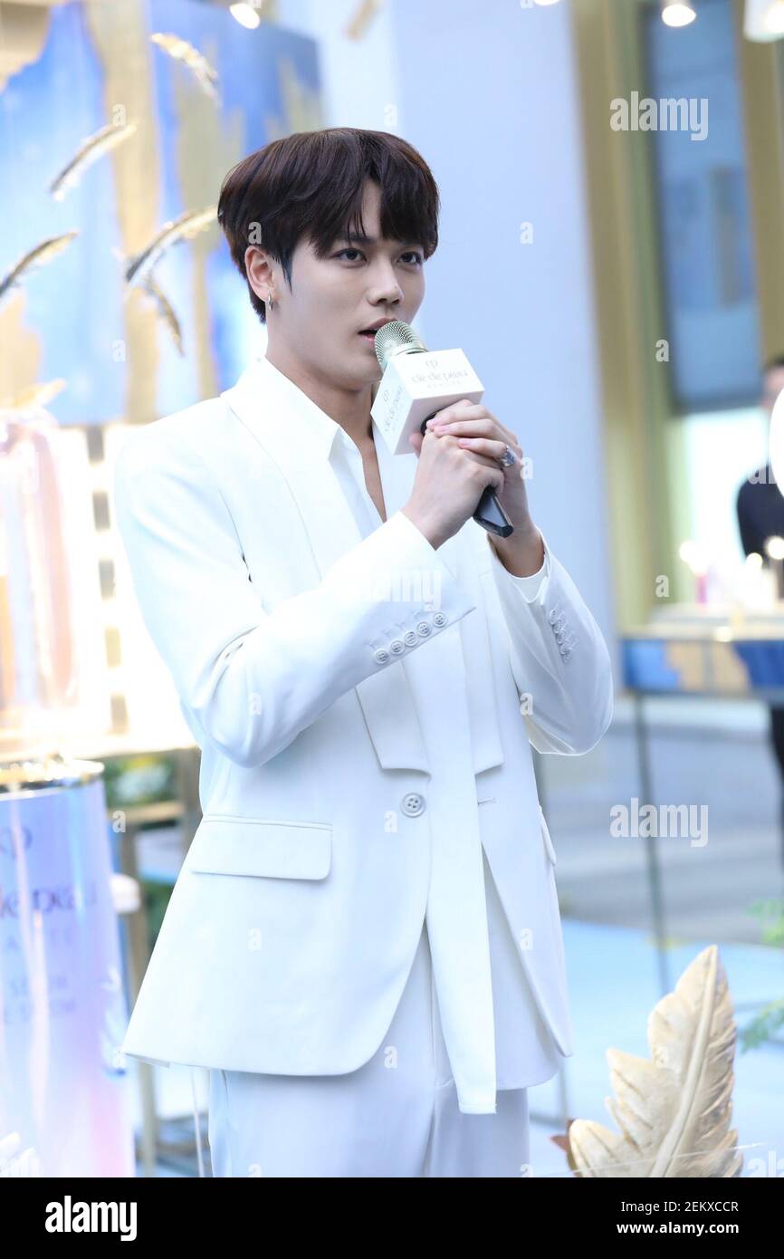 Chinese-Taiwanese singer and actor Lin Yanjun or Evan Lin attends a brand promotional event in ...