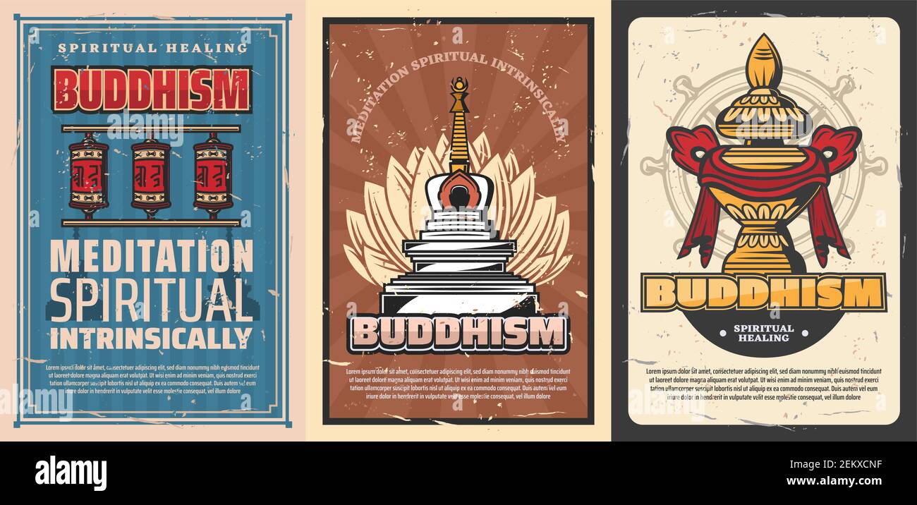 Buddhism religion vector temple stupa and sacred flower of lotus ...