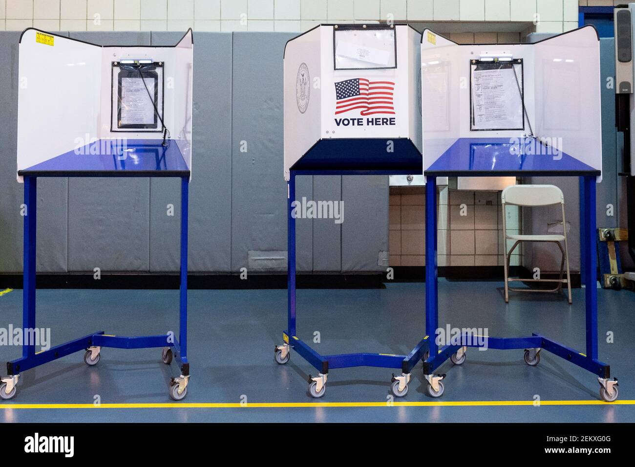 November 1, 2020 - New York, NY, United States: Privacy screens for ...