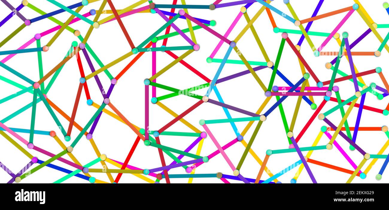 connection and communication concept illustration. Multicolored ...