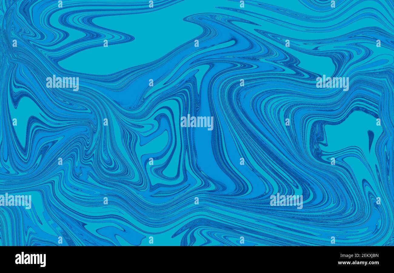 blue turquoise watercolor liquid waves background, liquified paint ...