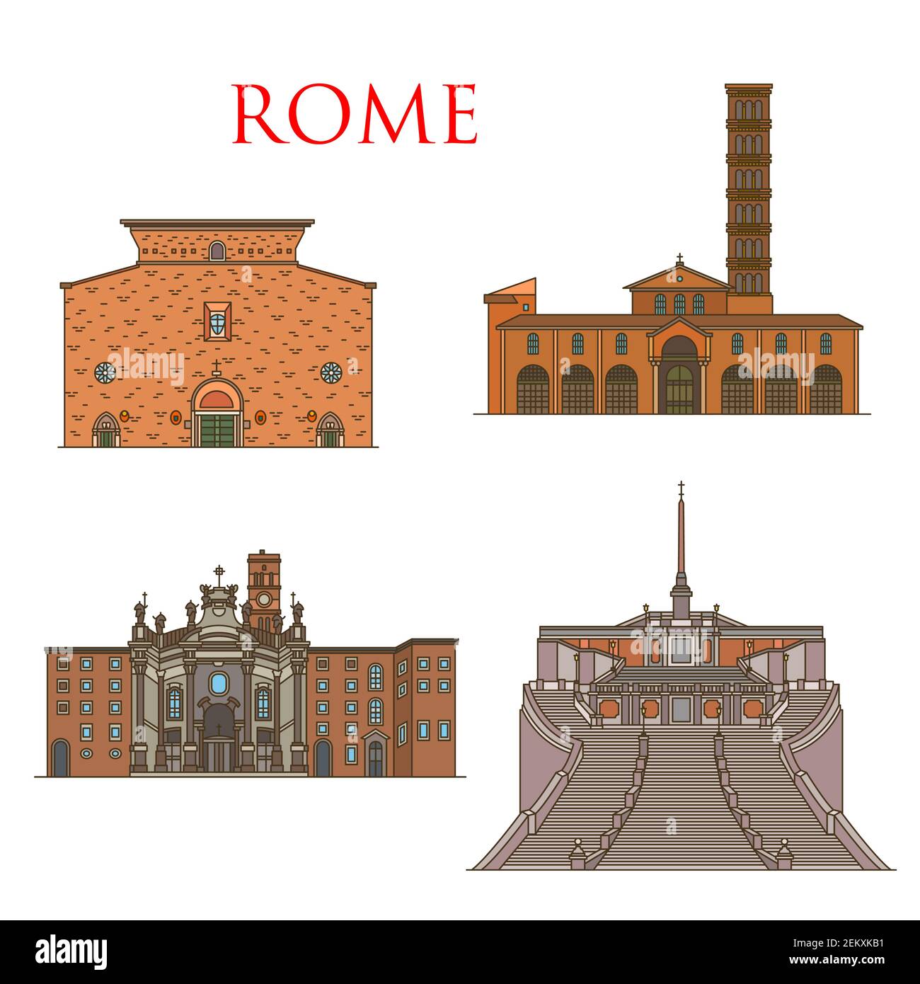 Ancient building and steps Stock Vector Images - Alamy