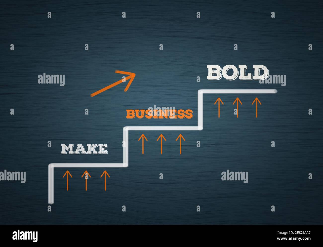 Make Business Bold. support and growth concept in blue textured ...