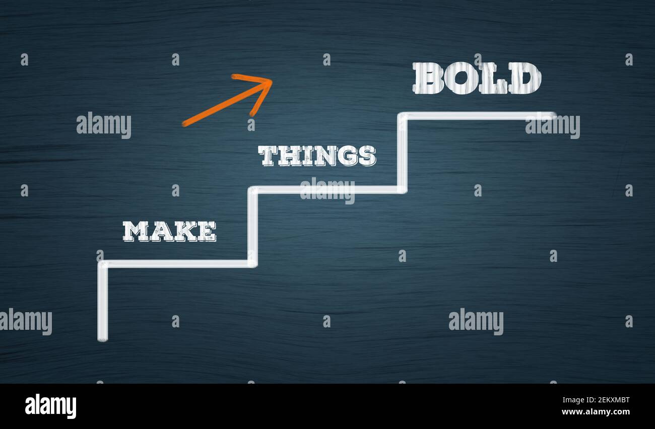 Make Things Bold - Business growth and improvement concept. upward ...
