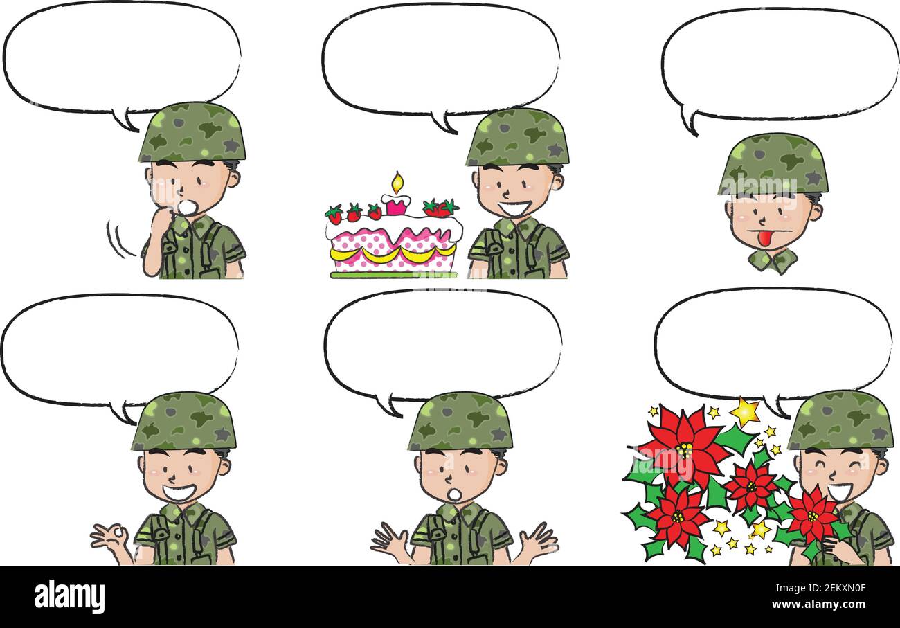 vector cartoon soldier life emoji set Stock Vector Image & Art - Alamy