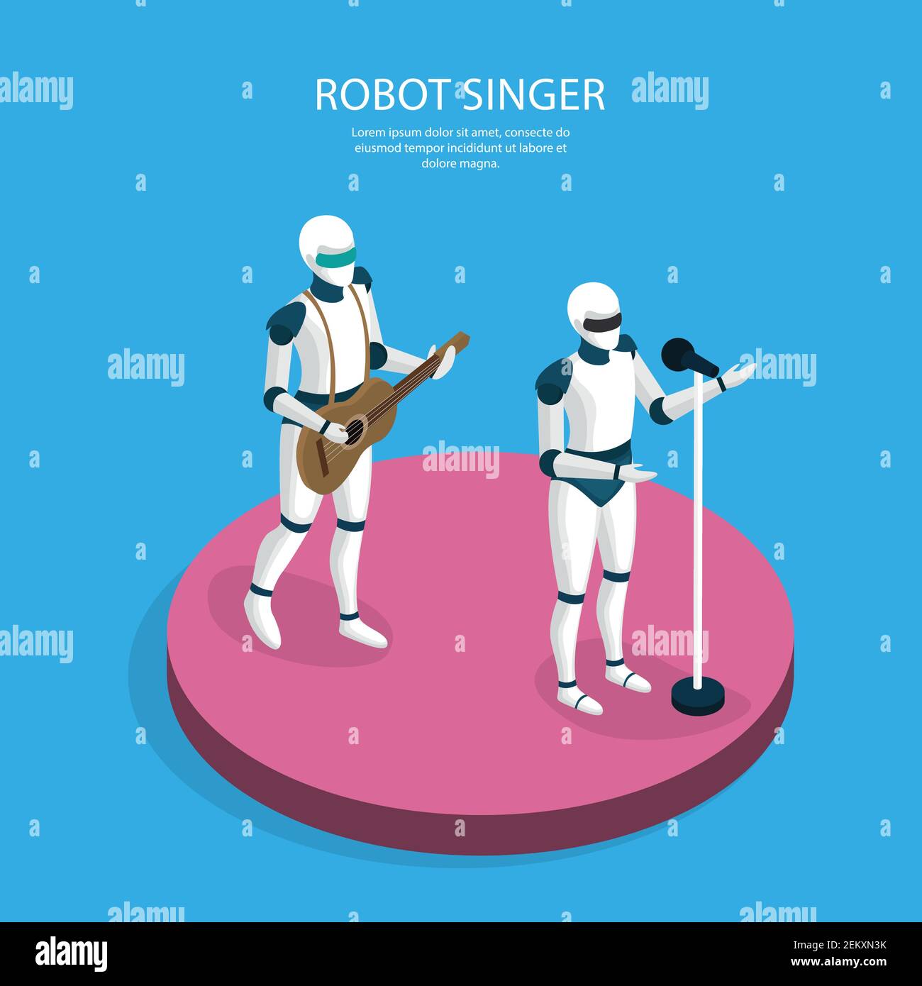 Artificial intelligence isometric background poster with creative ...