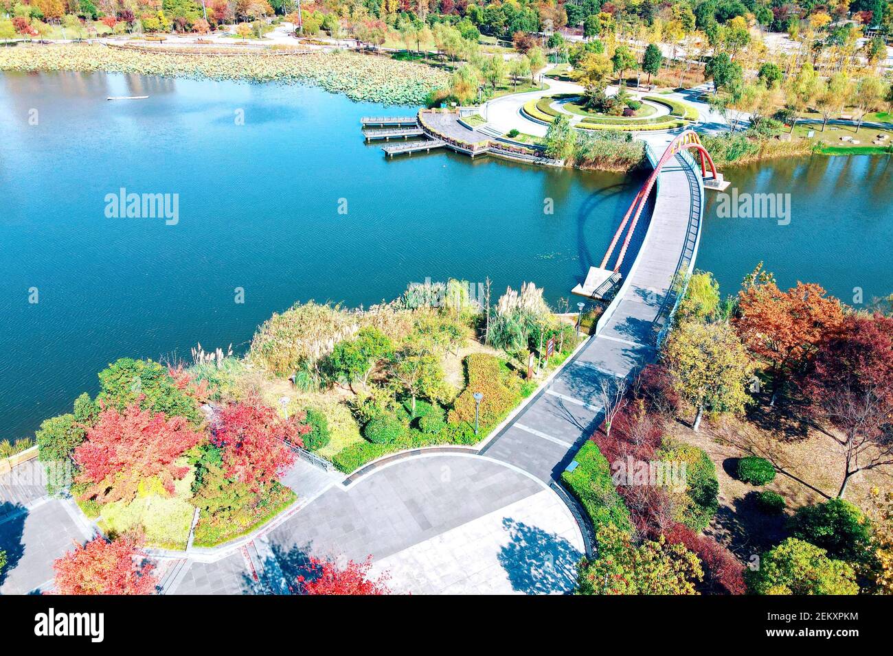 CHINA-In late autumn, Longyouhe Ecological Park, Rugao city, Nantong ...