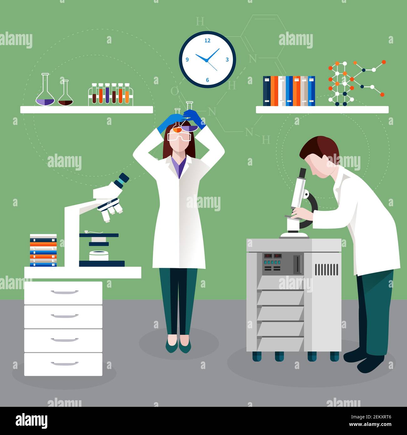 Scientists people and laboratory composition with researchers with ...