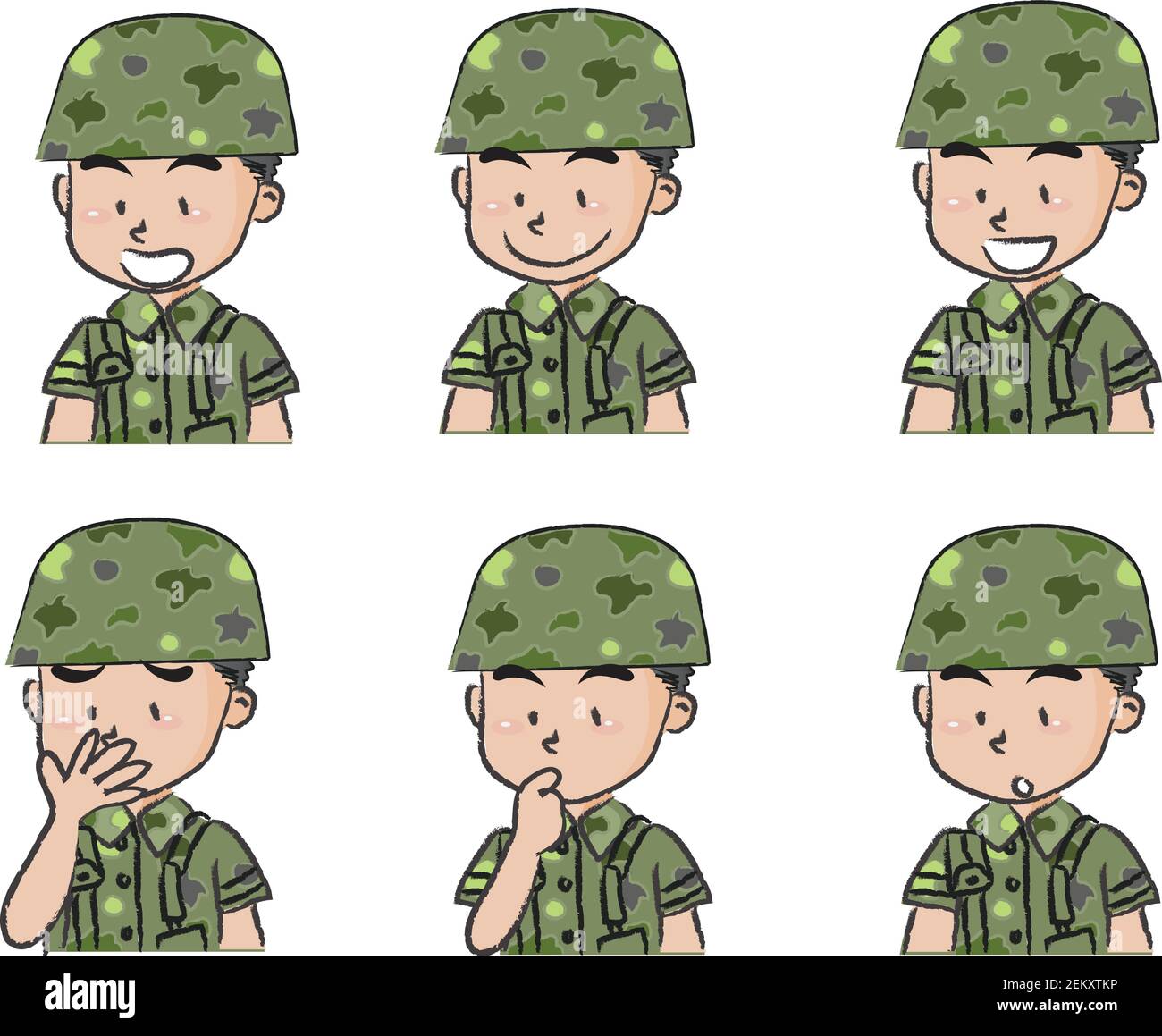 vector cartoon soldier life emoji set Stock Vector Image & Art - Alamy