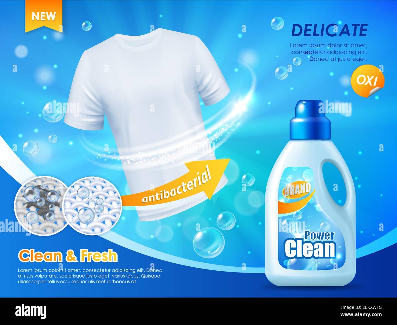 Laundry Detergent Bottle With Handle 3d Mockup Of Liquid Washing Powder Vector Design Stain