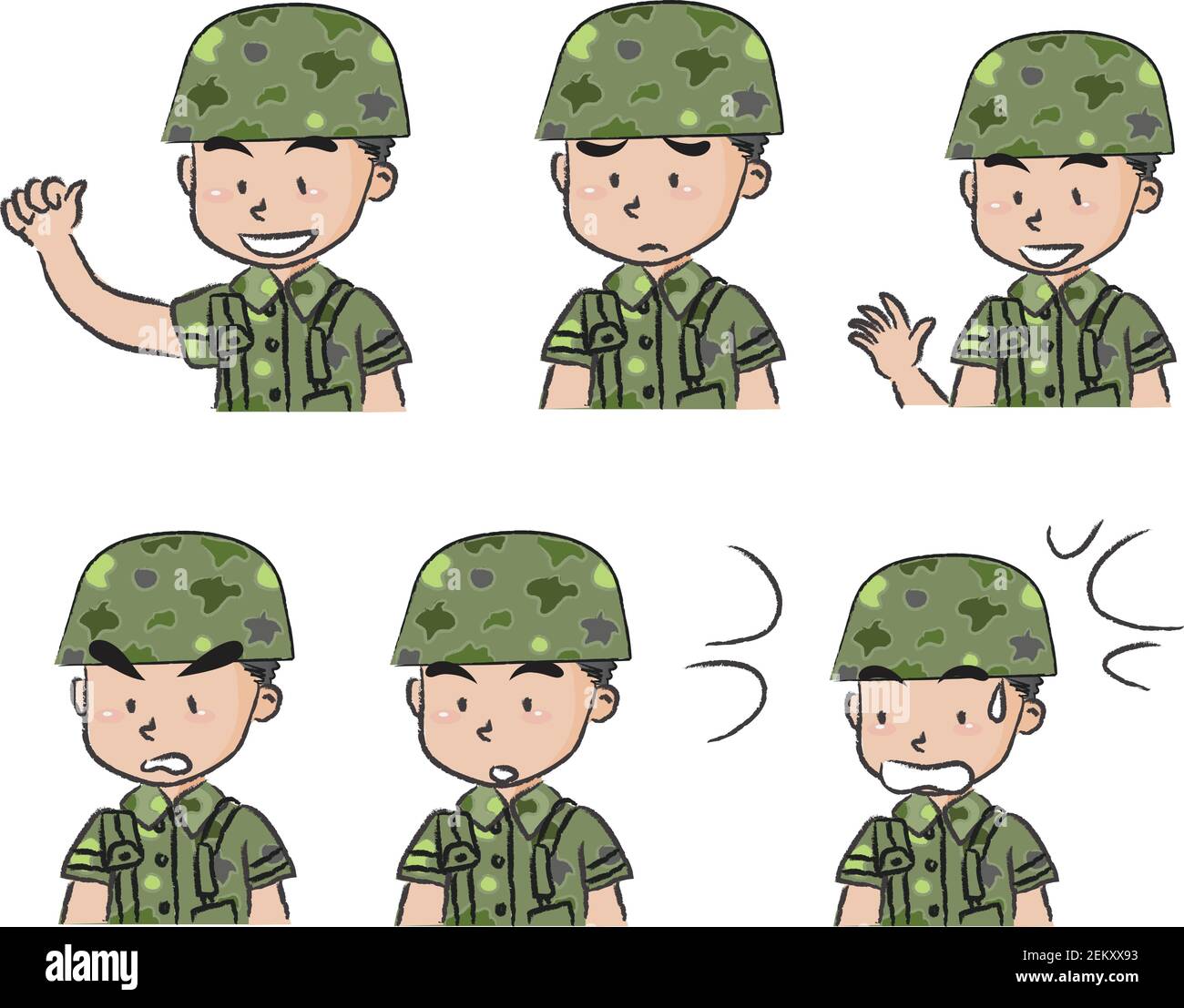vector cartoon soldier life emoji set Stock Vector Image & Art - Alamy