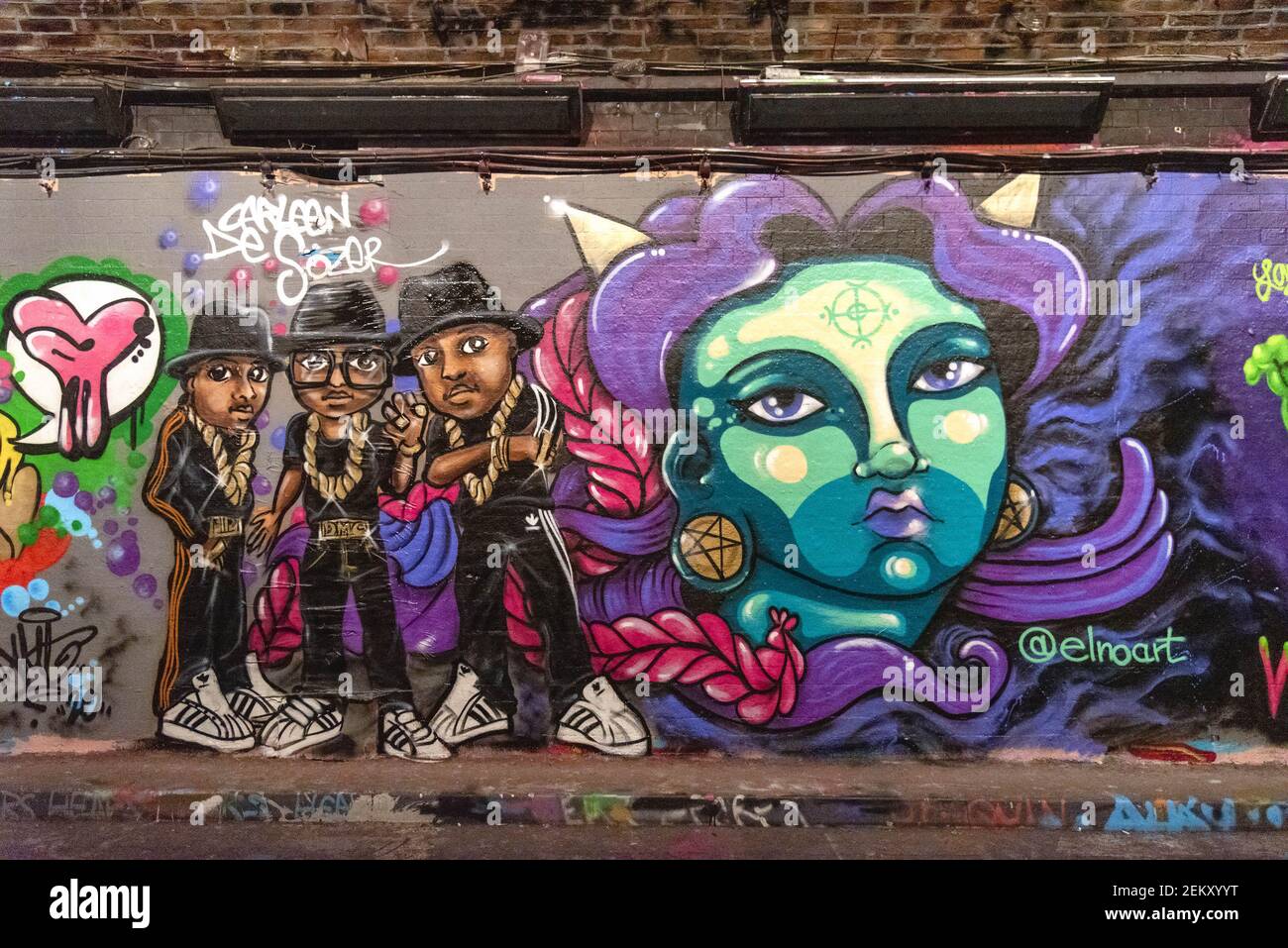 Graffiti of Run DMC seen at the famous Leake Street Tunnel under ...