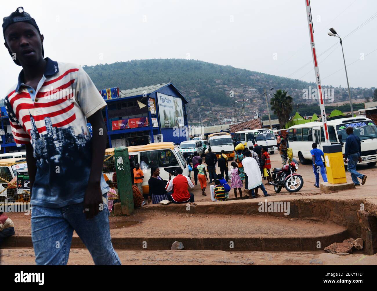 Kigali's central bus station in Rwanda Stock Photo - Alamy
