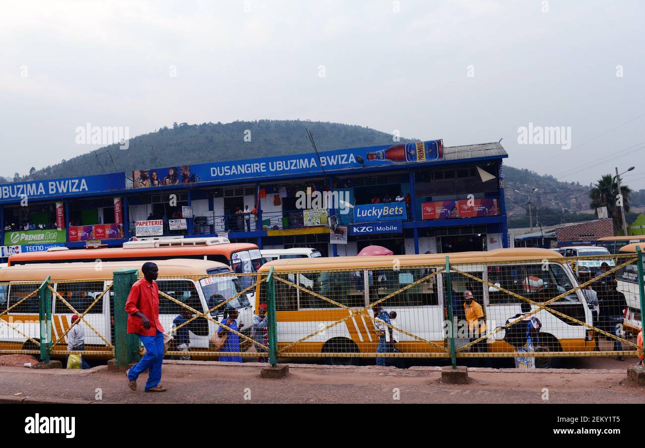 Kigali's central bus station in Rwanda Stock Photo - Alamy
