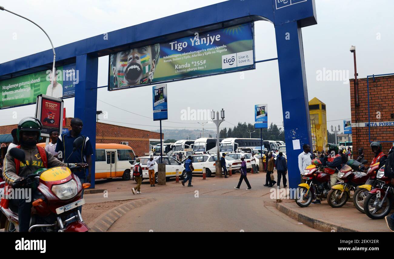 Kigali's central bus station in Rwanda Stock Photo - Alamy