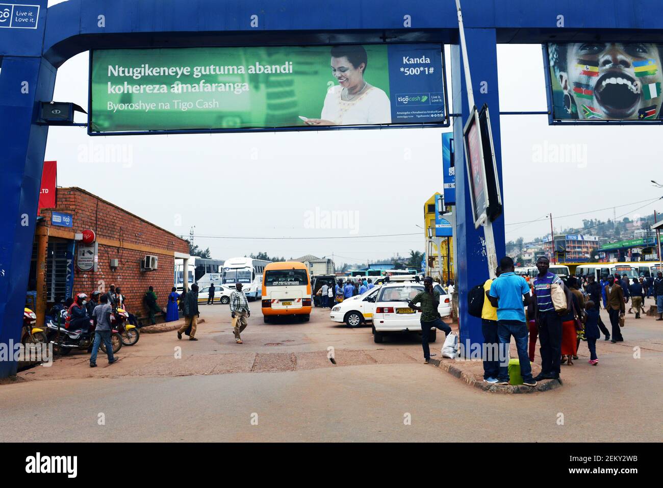 Kigali's central bus station in Rwanda Stock Photo - Alamy
