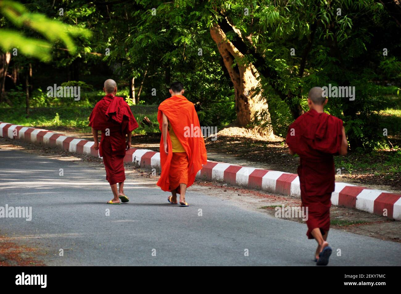 Novice monk burma walking travel visit in Mandalay Palace the last ...