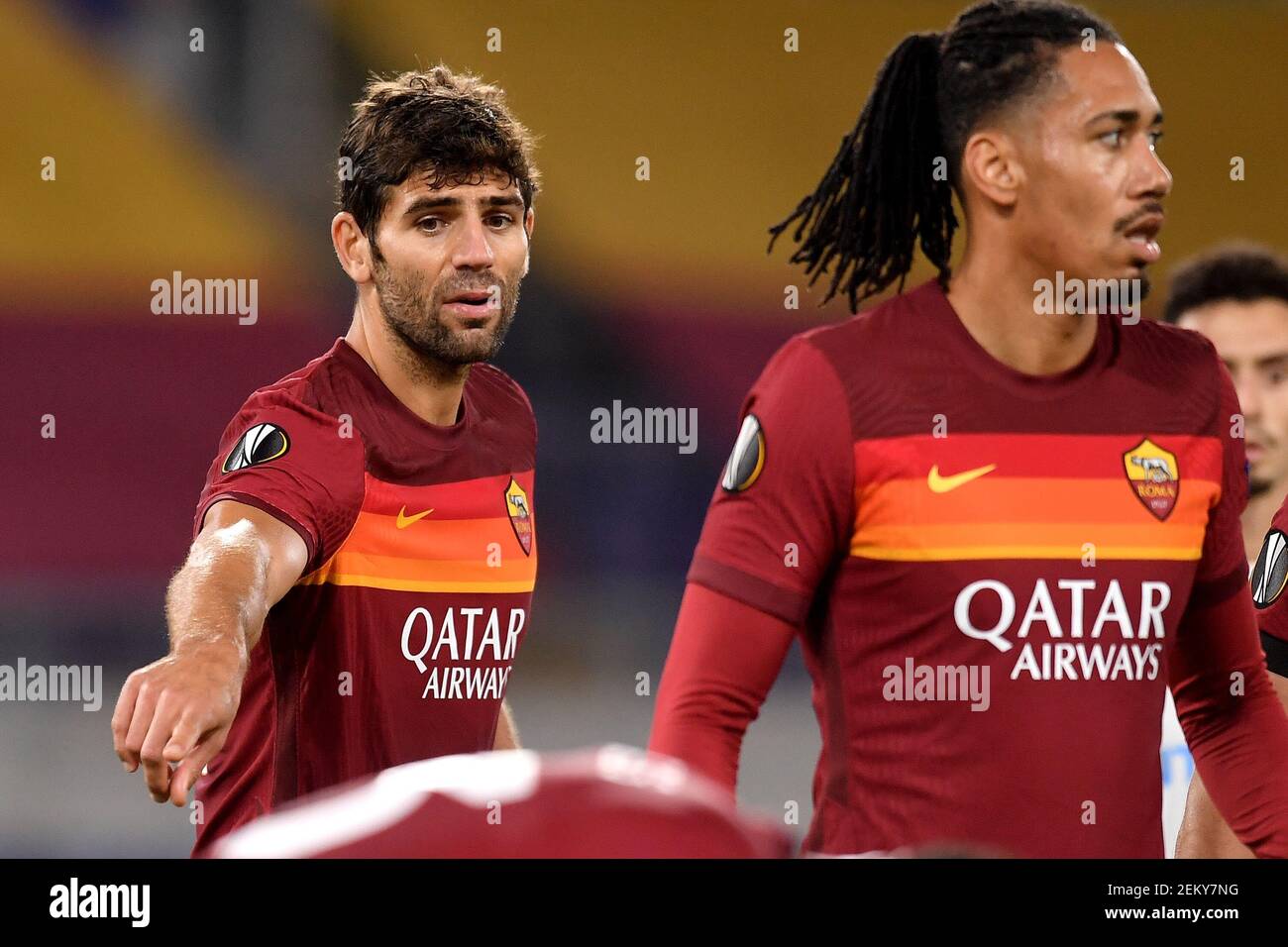 Federico Fazio of AS Roma reacts during the Europa League Group Stage A ...