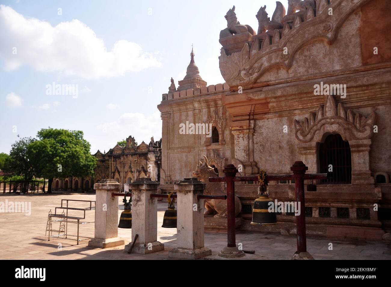 Inside of Ananda paya temple and decorate interior design with iron ...