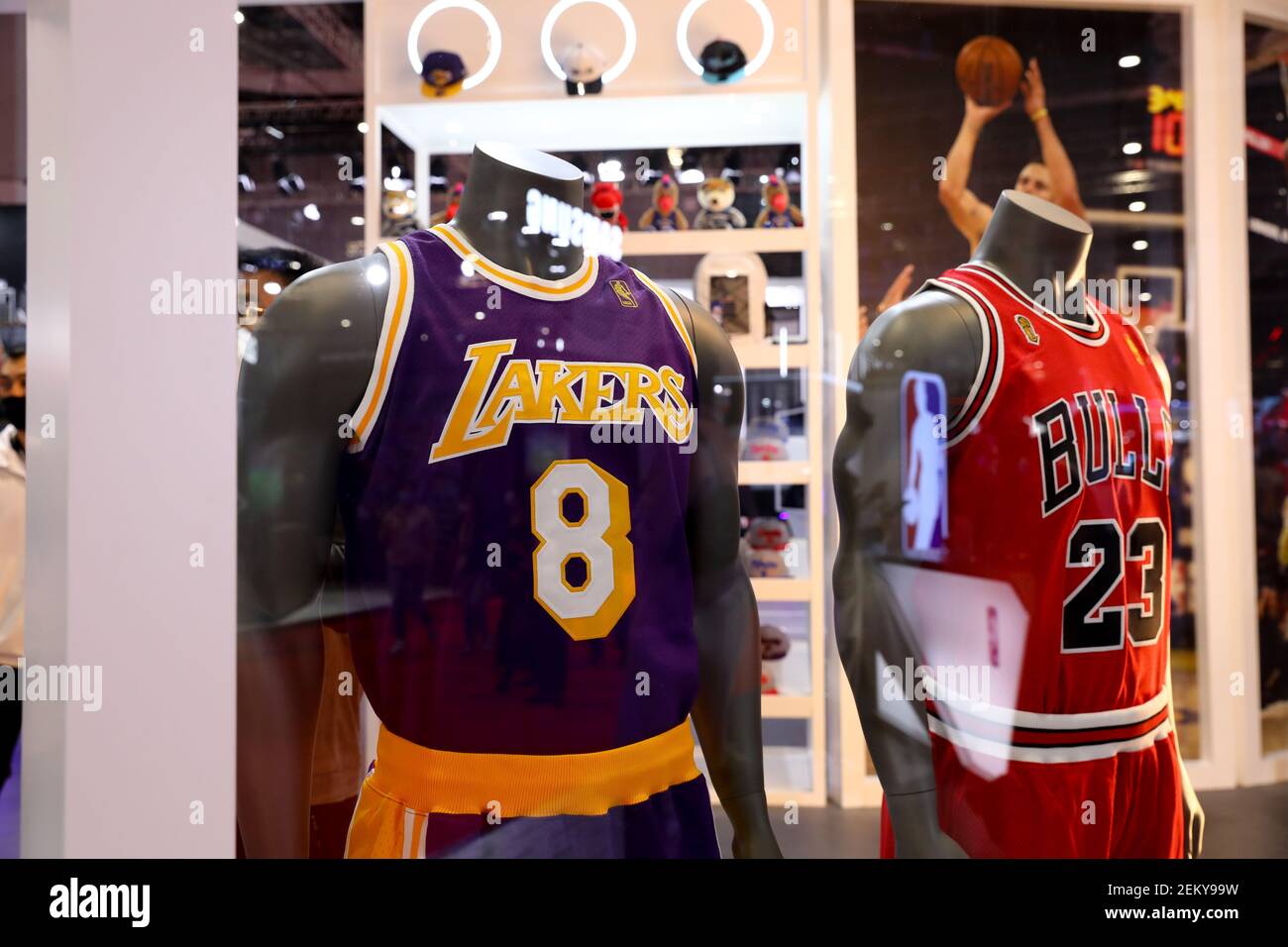 Visitors at the NBA stand during the 3rd China International Import ...