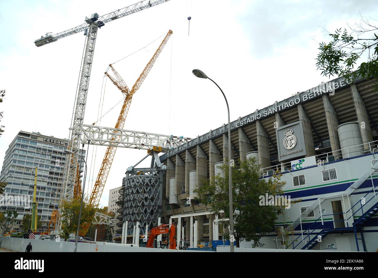 A view of the stadium during its renovation. The new Bernabeu Stadium ...