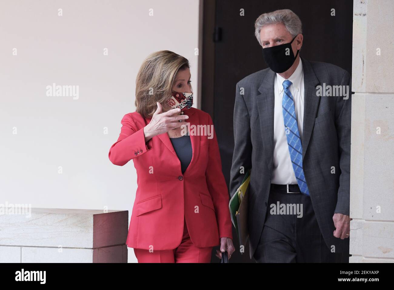 US Speaker Nancy Pelosi(D-CA)(left) and Congressman Frank Pallone(D-NJ ...