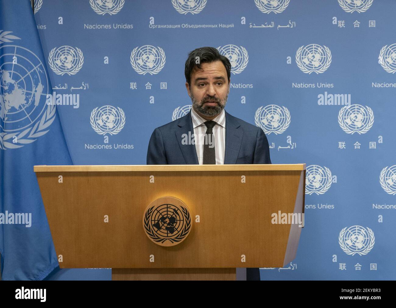 Hybrid briefing by the spokesperson for the President of 75th United ...