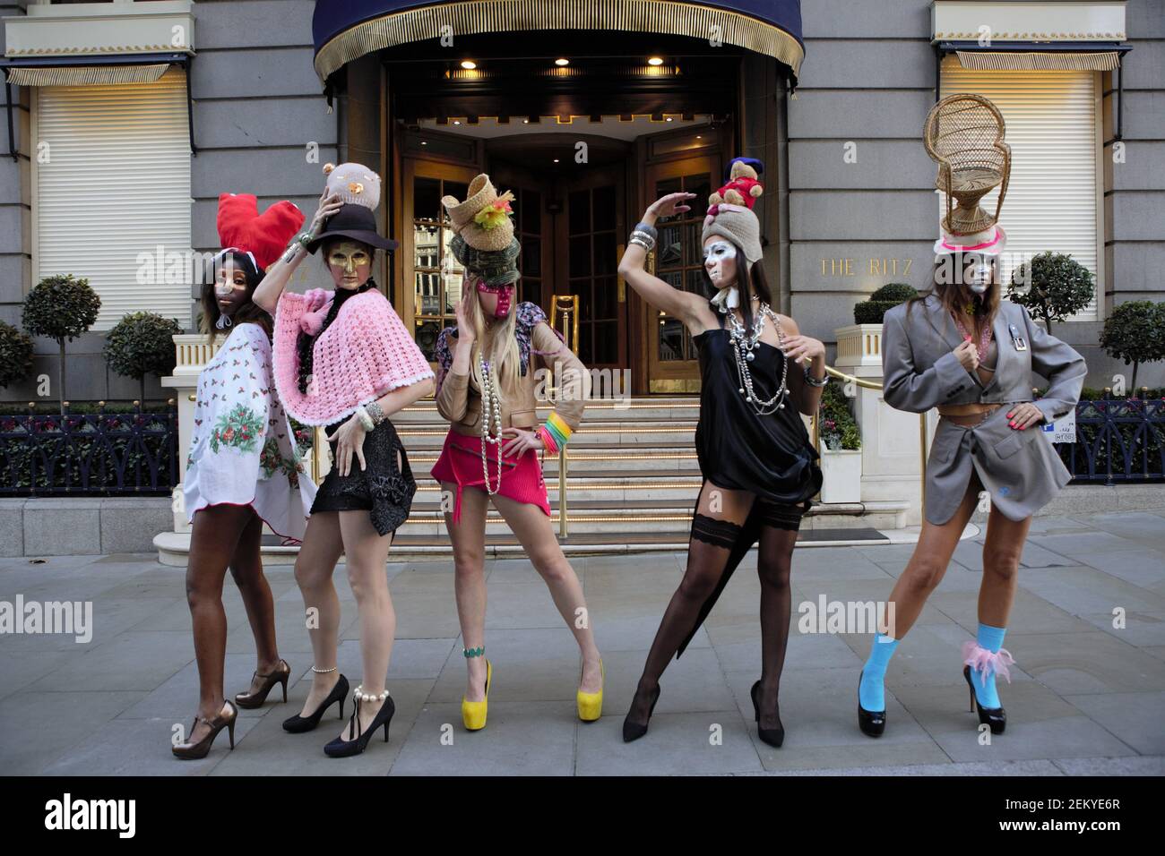Models showcase Pierre Garroudi collection during the flash mob fashion ...