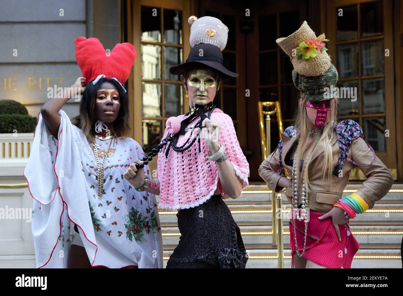 Models showcase Pierre Garroudi collection during the flash mob fashion ...