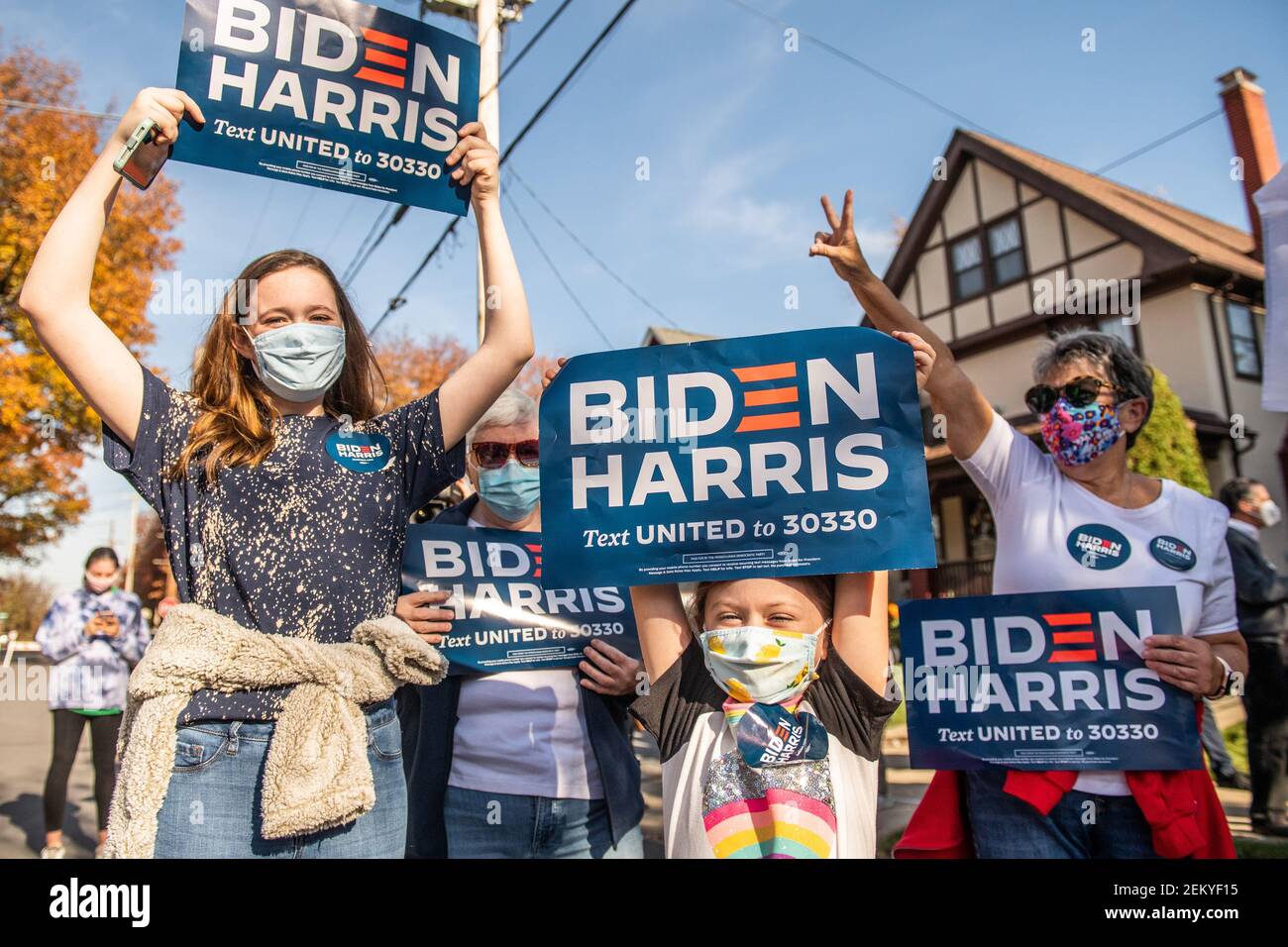 SCRANTON, PA- NOVEMBER 7: Celebrations ensue at the childhood home of ...