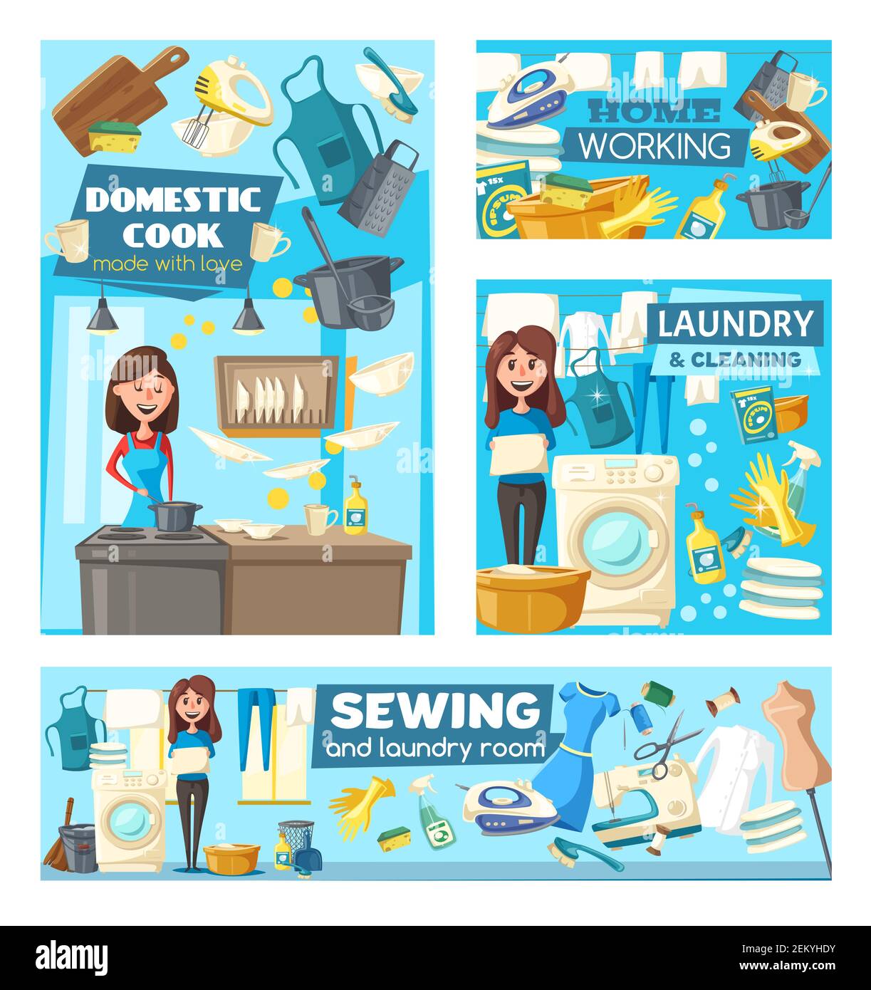 Cook maid Stock Vector Images - Alamy