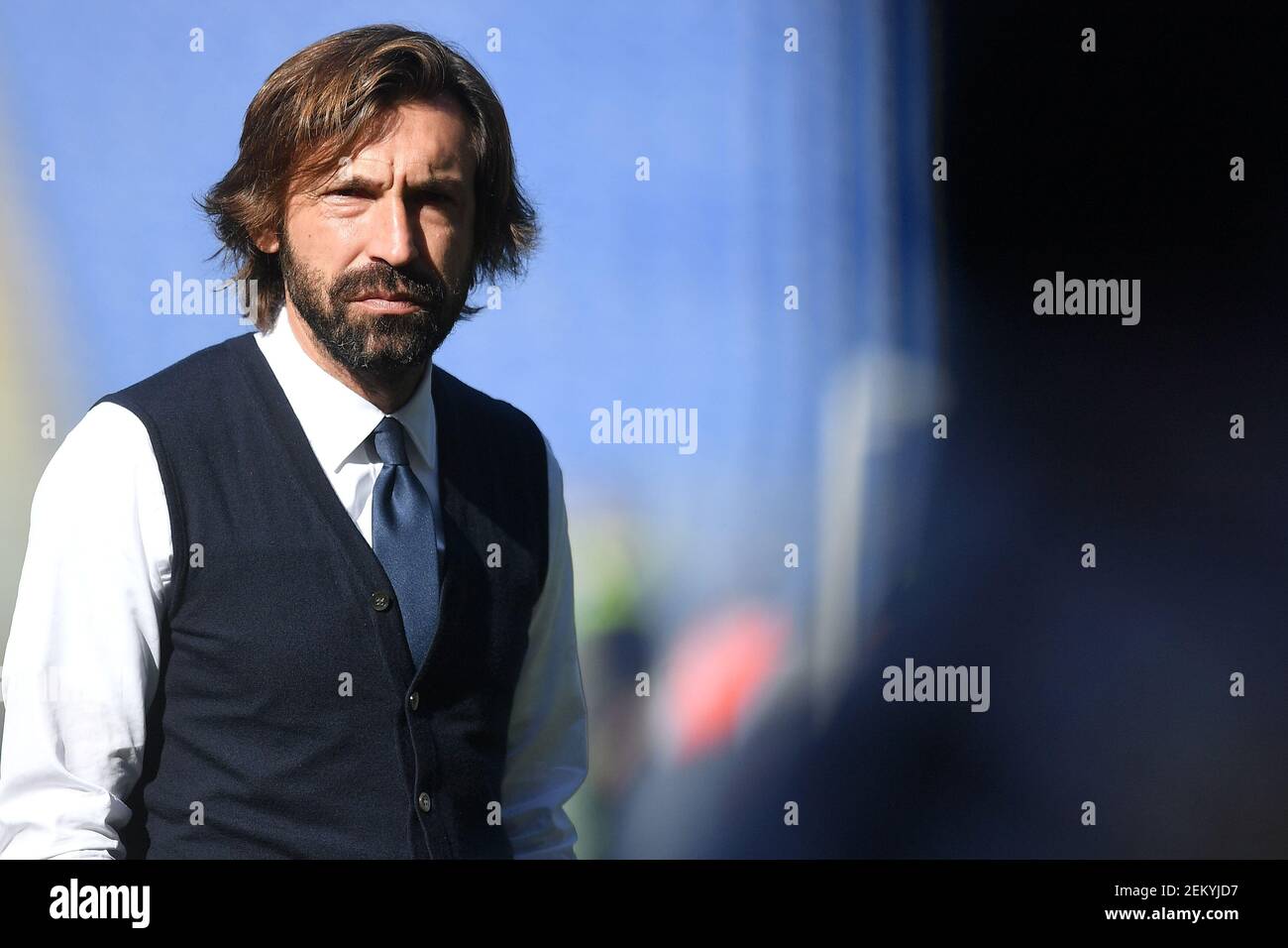 Andrea Pirlo coach of Juventus FC looks on during the Serie A football ...