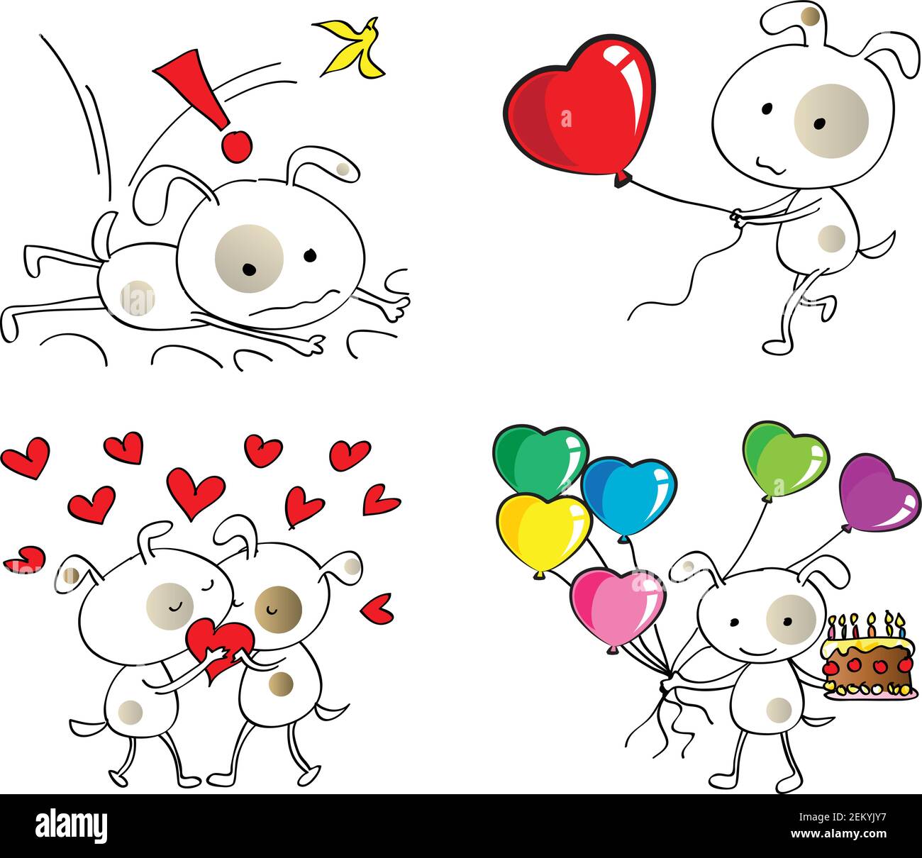 vector cartoon dog puppy action emoji set Stock Vector Image & Art - Alamy