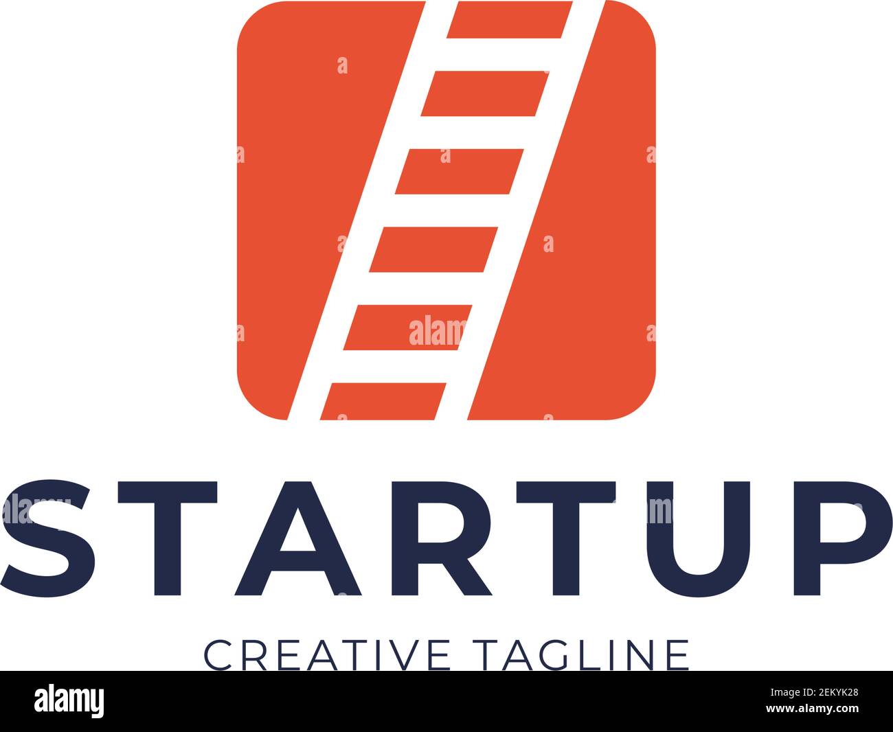 Startup Step Stairs Ladder Logo Design Vector Square With Stairs In