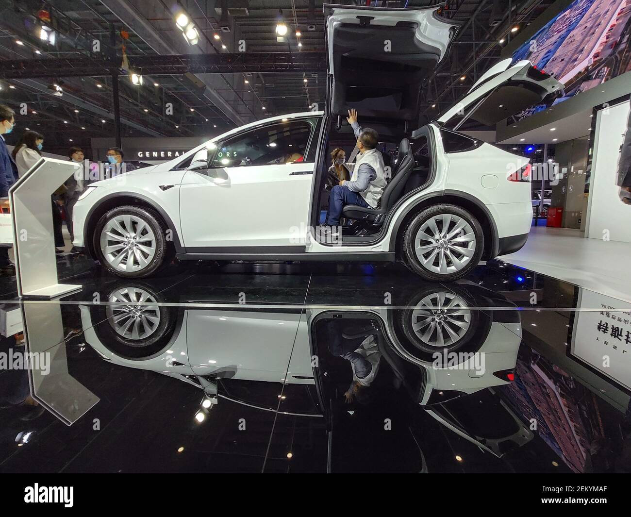 SHANGHAI, CHINA - NOVEMBER 7, 2020 - A visitor looks at a Car at the ...