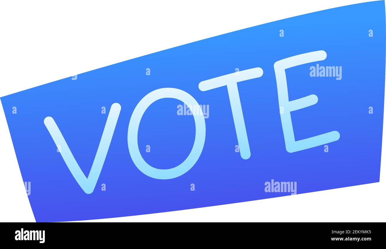 vote hand drawn text to election. Lettering design for badge, sticker ...