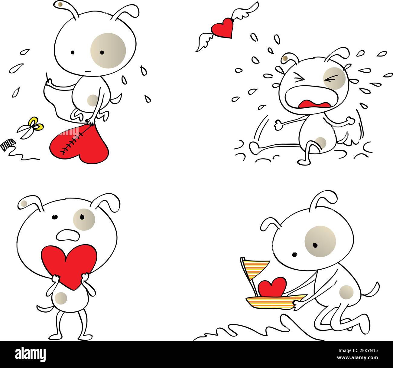 vector cartoon dog puppy action emoji set Stock Vector Image & Art - Alamy