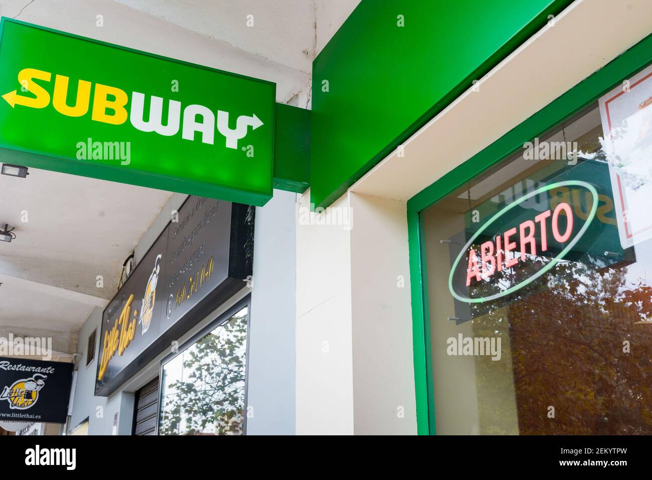 Subway logo seen at one of their stores. (Photo by Xisco Navarro / SOPA ...