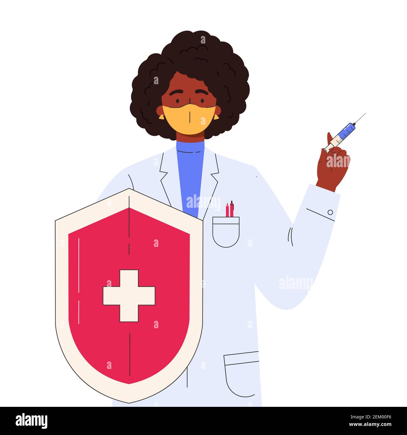 Medical vaccine research shield Stock Vector Images - Alamy