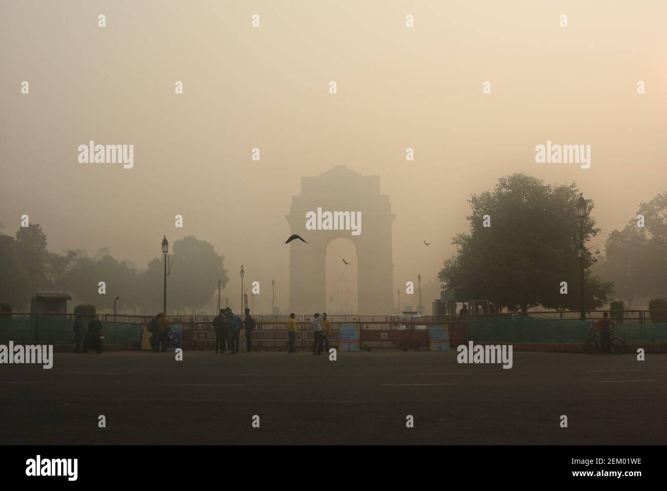 A view of India Gate under heavy smog and haze. Delhi continues to reel ...