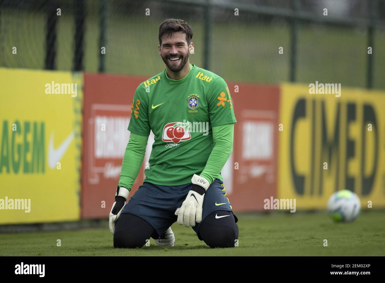 Alisson of Brazil during training session in Granja Comary ...