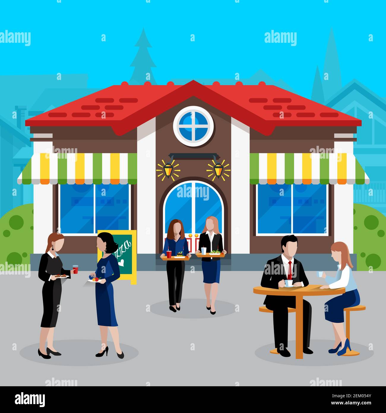 Outdoor lunch break Stock Vector Images - Alamy