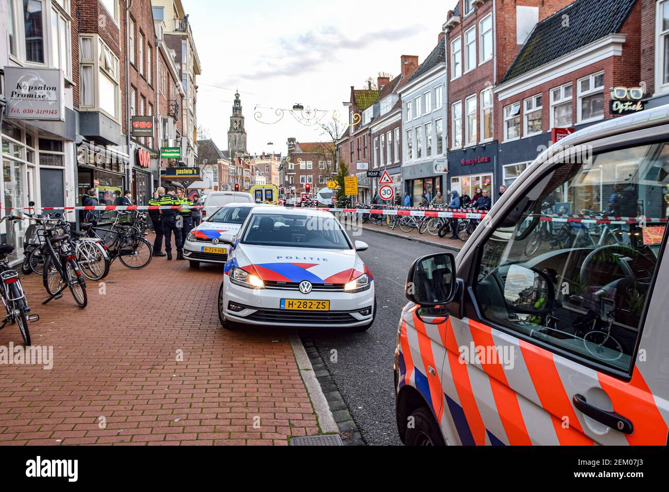 GRONINGEN - 12-11-2020.. The police arrested three people this ...