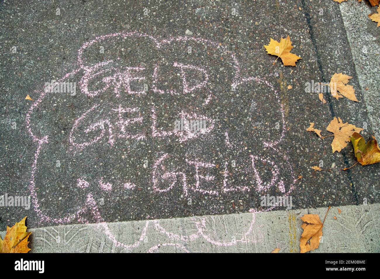 "Geld, Geld, Geld " in einer Gedankenblase. Am 13. November 2020 haben ...