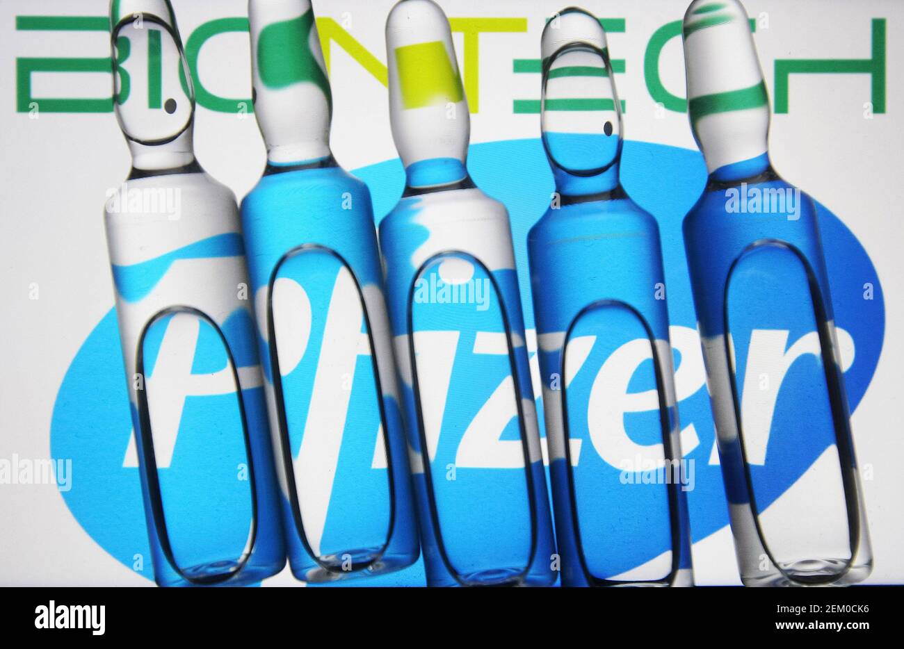 In this photo illustration ampules seen in front of American ...