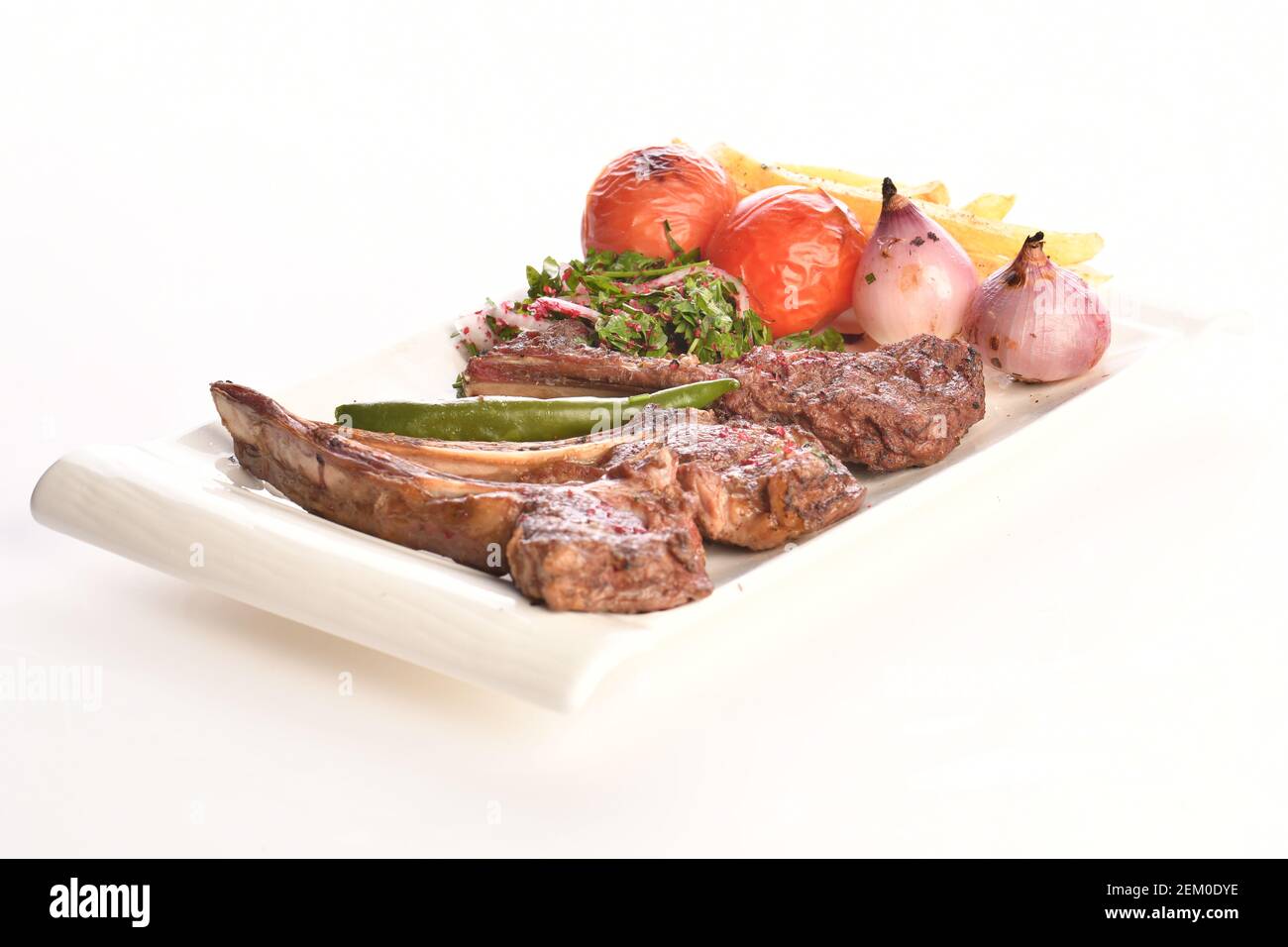 beef chop steak isolated on white background Stock Photo - Alamy